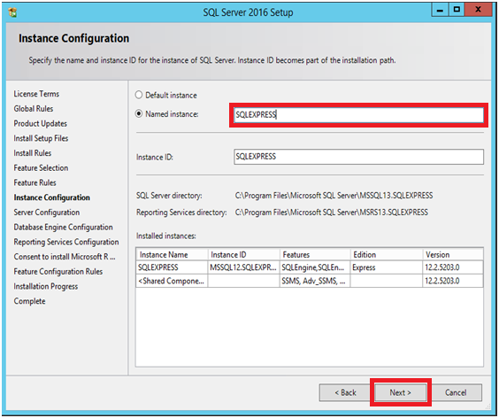 3601 Installing Microsoft SQL Server Express